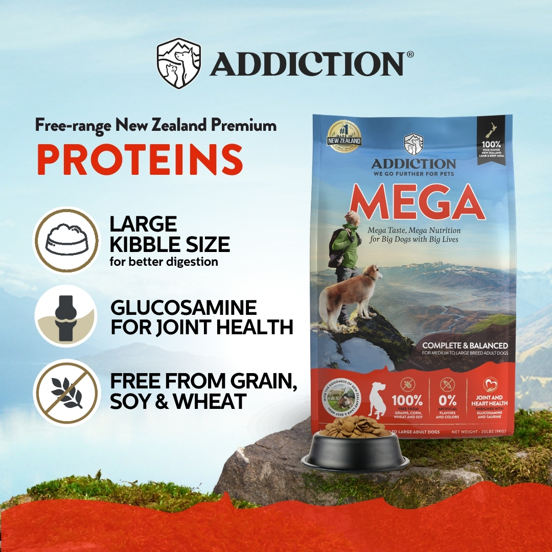 Addiction MEGA Adult Large Breed Grain-Free Multi Protein Dry Dog Food ...