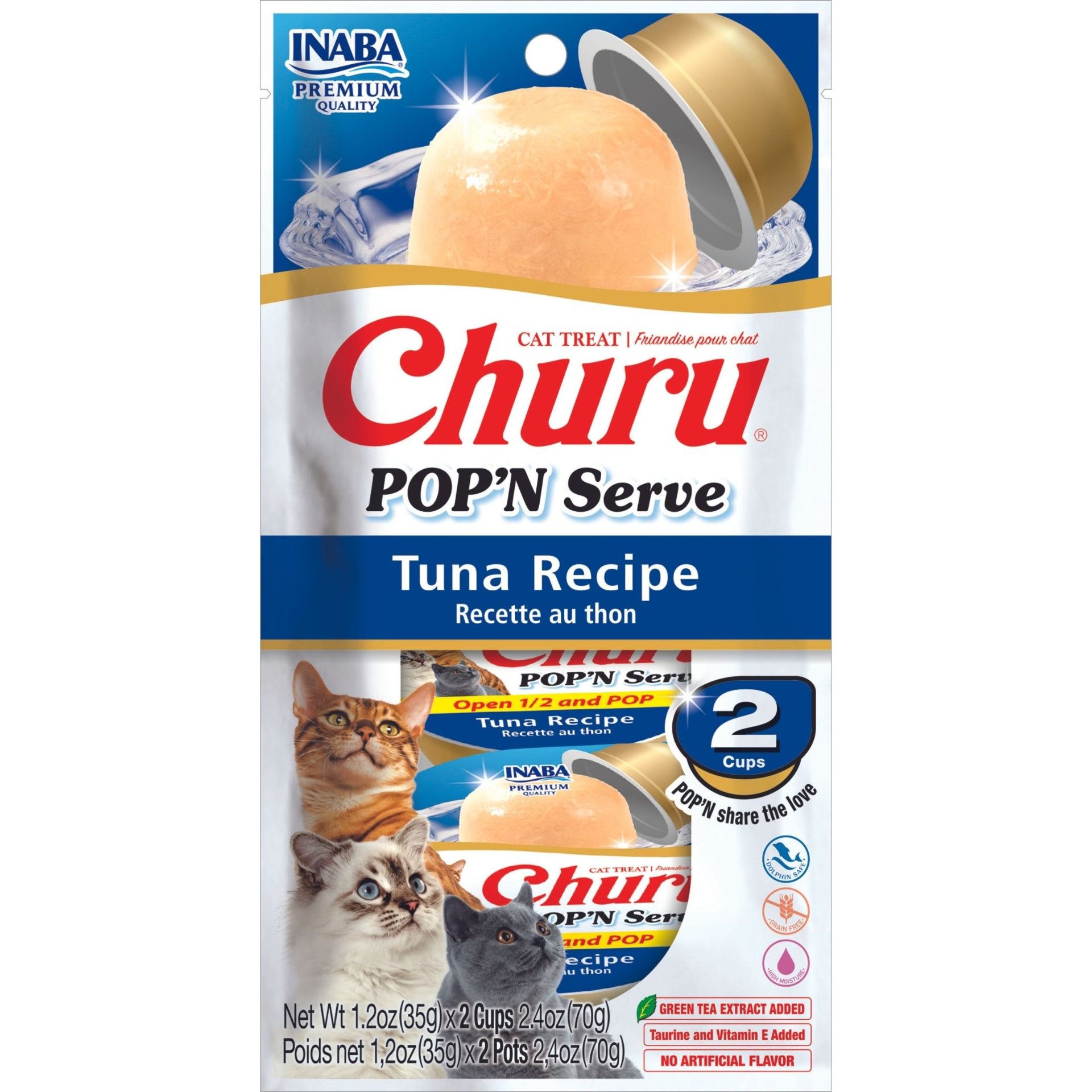Inaba Churu Pop'N Serve Tuna Recipe Cat Treats - Petdirect