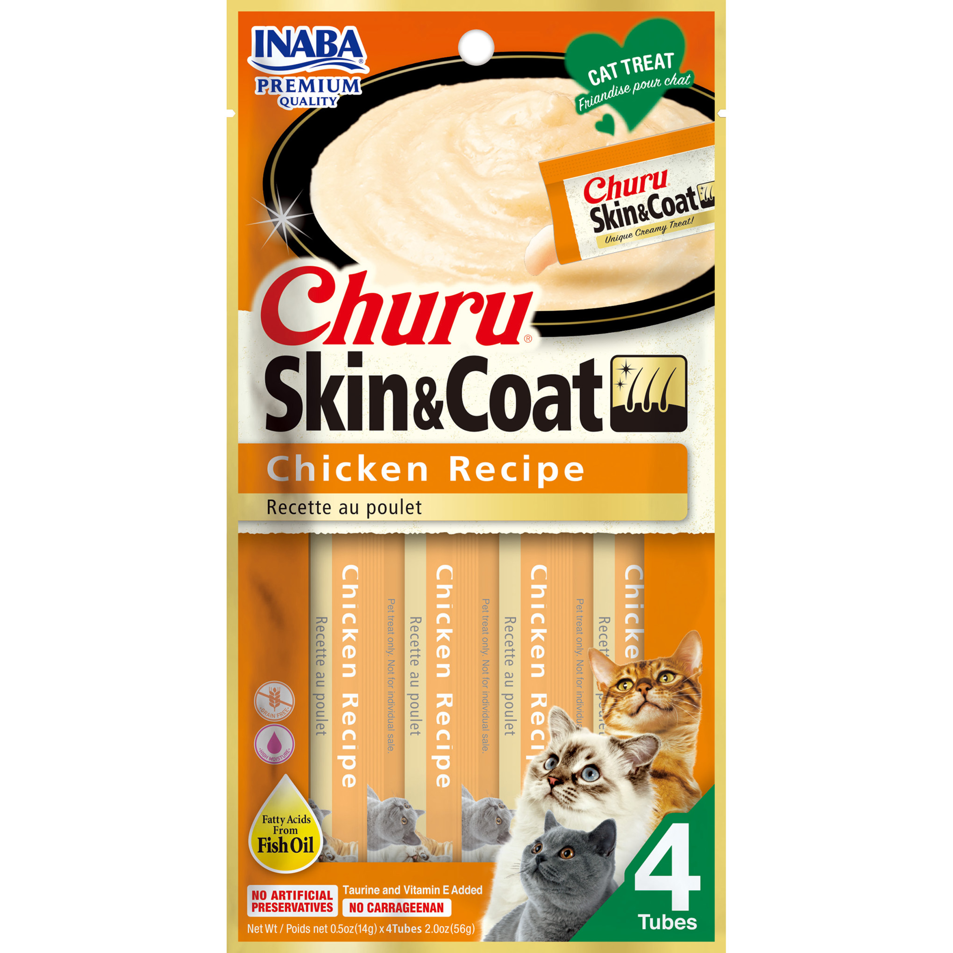 Inaba Churu Skin & Coat Chicken Cat Treats - Petdirect