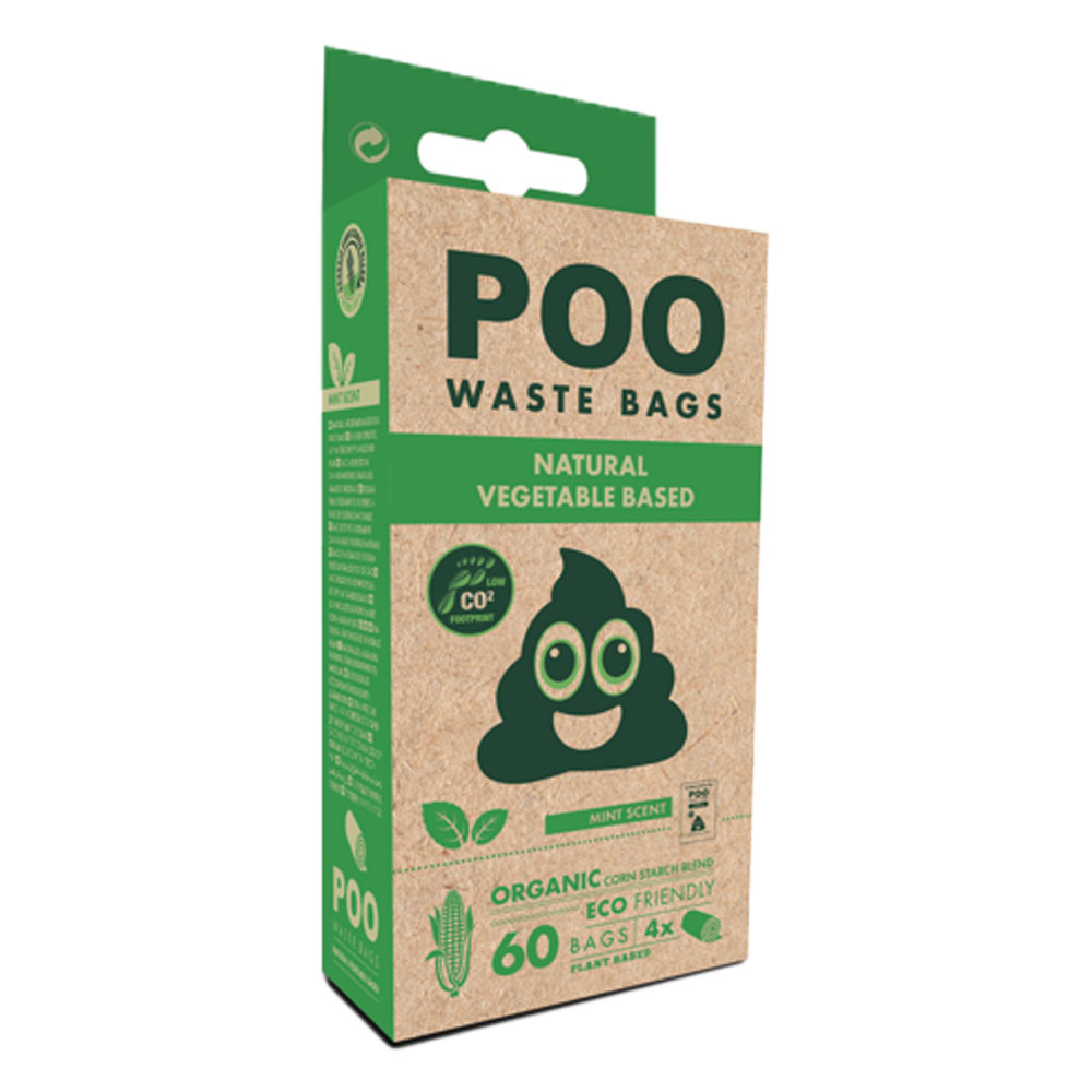 M-PETS POO Waste Bags Mint Scented Plant Based Poop Bags - Petdirect