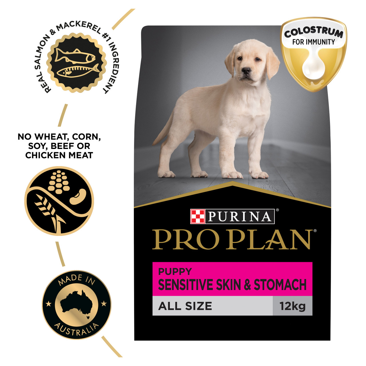 Pro Plan Puppy Sensitive Skin & Stomach Salmon & Mackerel Formula Dry ...