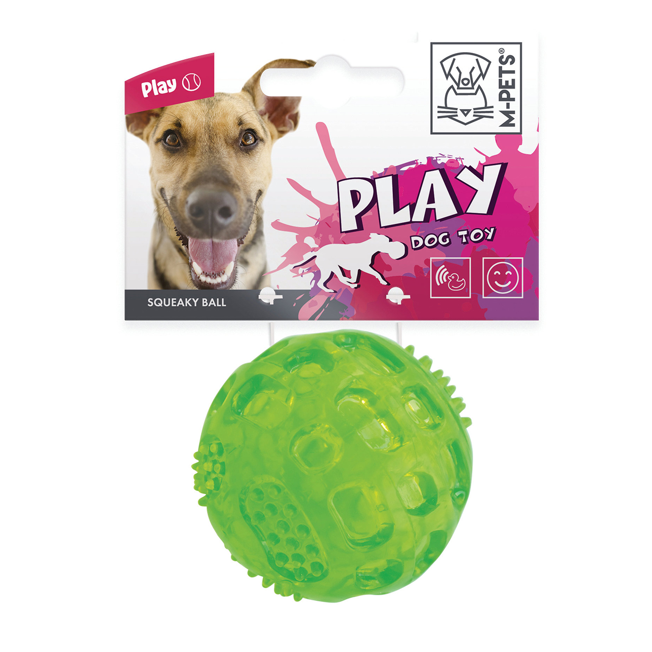 M-PETS Play Squeaky Ball Dog Toy - Petdirect