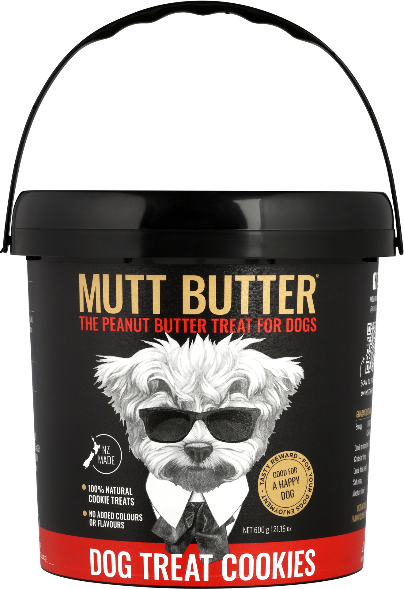 Mutt Butter Peanut Butter Cookie Bucket Dog Treats - Petdirect