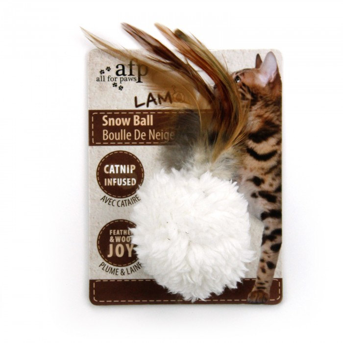 All For Paws Lambswool Snow Ball Cat Toy - Pet Direct