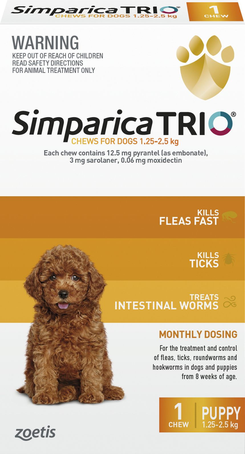 Simparica Trio Flea Tick & Worm Treatment - Pet Direct