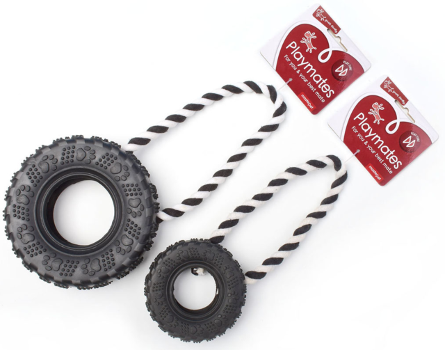 Yours Droolly Rubber Rope Tyre Dog Toy - Pet Direct