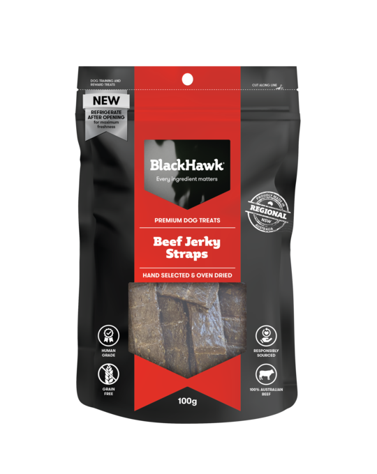 Black Hawk Beef Jerky Straps Dog Treats - Pet Direct