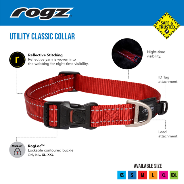 Rogz Utility Classic Dog Collar - Petdirect