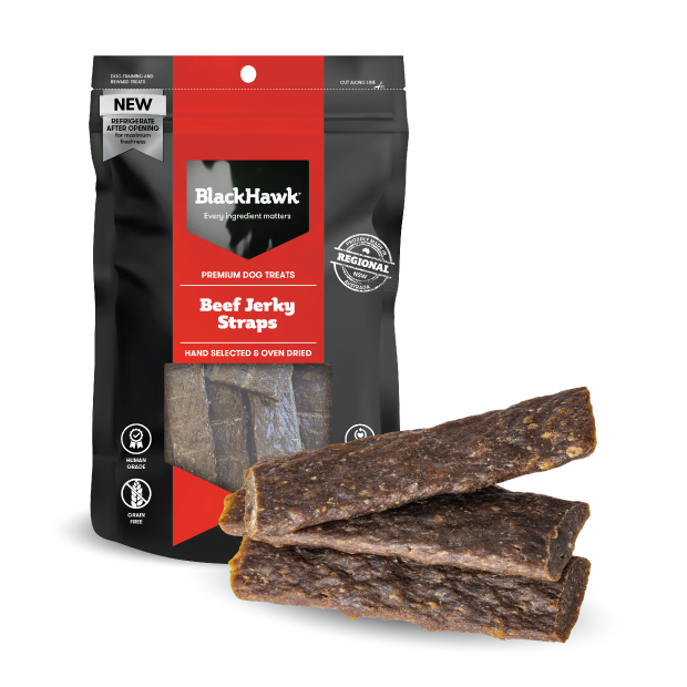 Black Hawk Beef Jerky Straps Dog Treats - Petdirect
