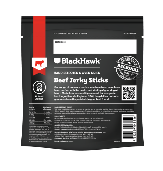 Black Hawk Beef Jerky Sticks Dog Treats - Petdirect