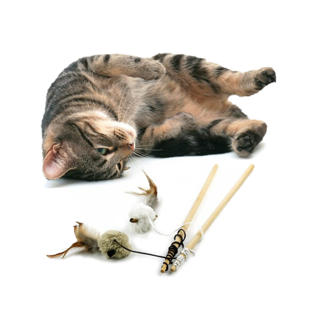 All For Paws Lambswool Flying Mouse Wand Cat Toy - Petdirect