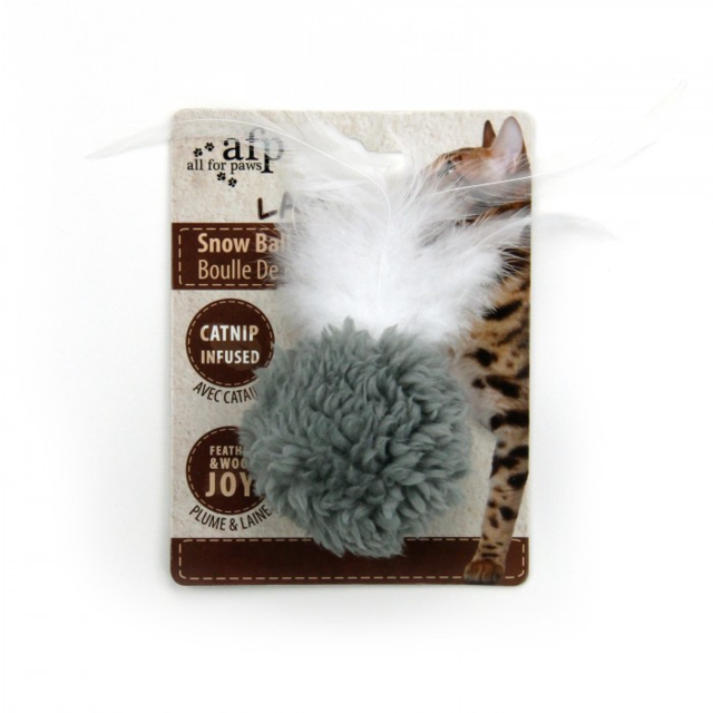 All For Paws Lambswool Snow Ball Cat Toy - Petdirect