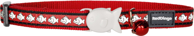 Red Dingo Reflective Fish Cat Collar - Petdirect