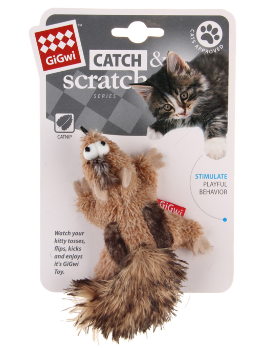 GiGwi Catch & Scratch Chipmunk Cat Toy - Petdirect