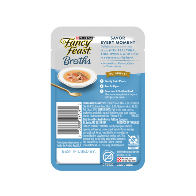Fancy Feast Broths Tuna Anchovies & Whitefish Wet Cat Food - Petdirect
