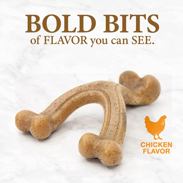 Nylabone Gourmet Style Strong Wishbone Chicken Dog Chew Toy - Petdirect