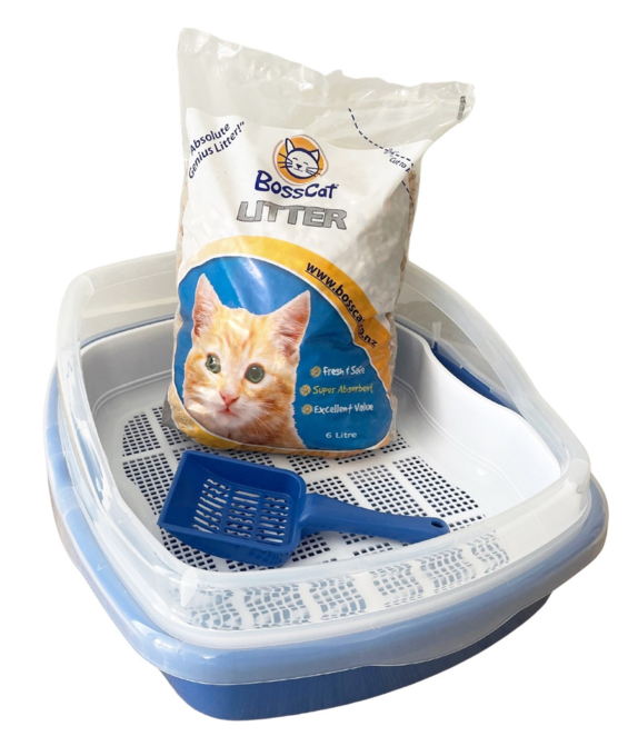 BossCat Wood Pellet Cat Litter Tray Combo - Petdirect