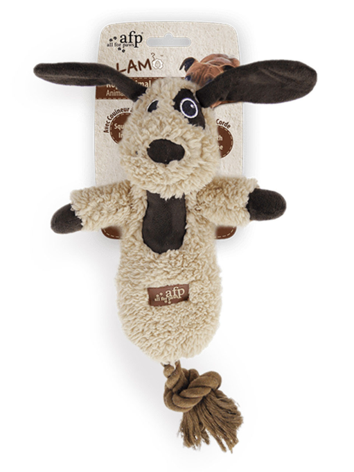 All For Paws Lambswool Squeaky Cuddle Rope Dog Toy - Petdirect