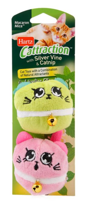 Hartz Cattraction Macaron Mice with Silver Vine & Catnip Cat Toy ...