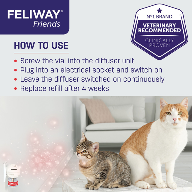 Feliway Friends Cat Calming Diffuser Refill - Petdirect