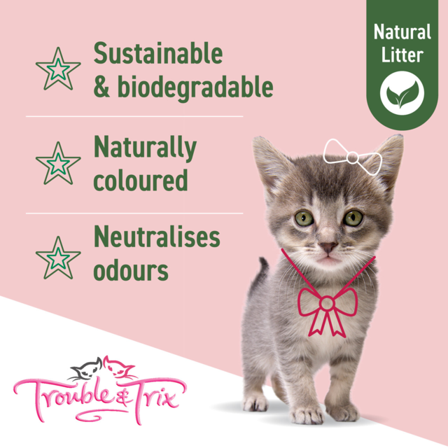Trouble & Trix Natural Cherry Blossom Scent Pellet Cat Litter - Petdirect
