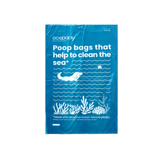 Ecopack Recycled Ocean Plastic Grab & Go Dog Poop Bags - Petdirect