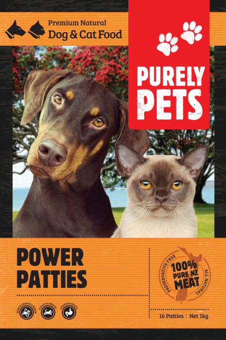 Purely Pets Power Patties Frozen Raw Dog & Cat Food - Petdirect