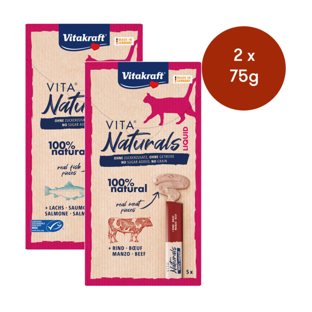 Vitakraft Vita Naturals Liquid Snacks Mixed Cat Treats Bundle - Petdirect