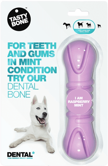 Tasty Bone Raspberry Mint Bone Chew Toy - Petdirect