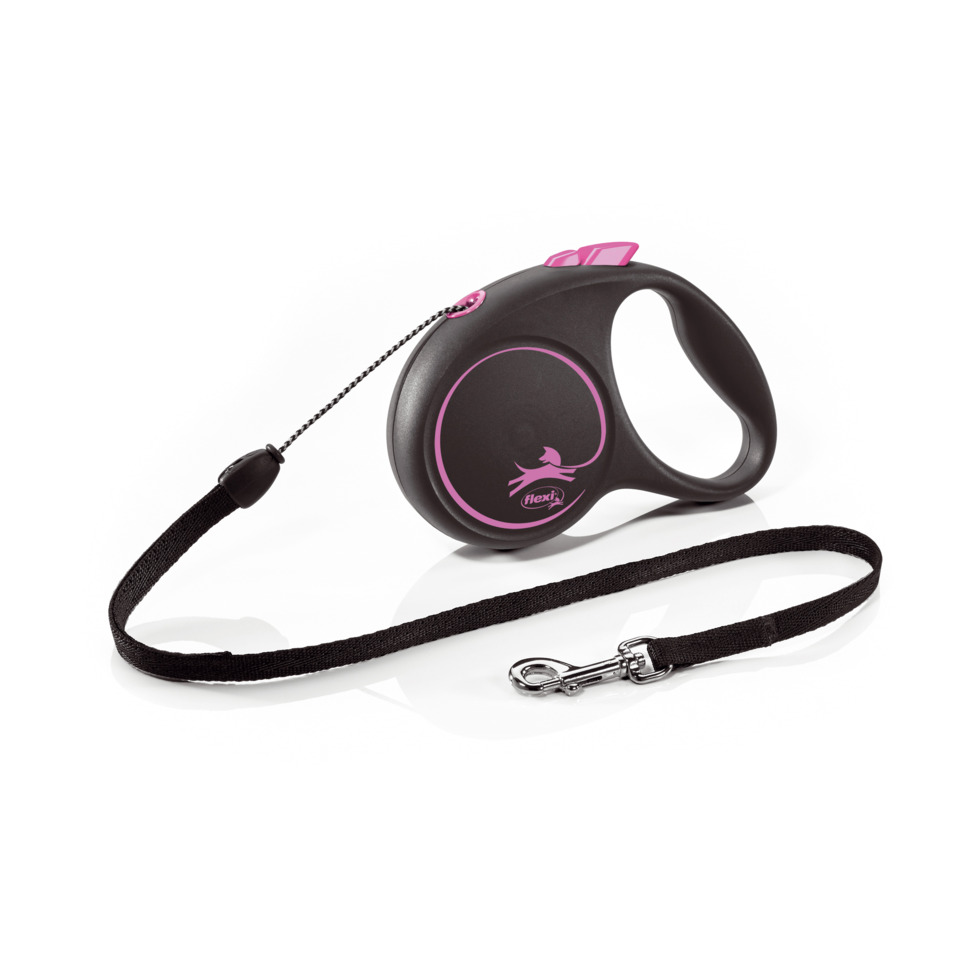 Flexi Black Design Cord Retractable Dog Lead - Petdirect