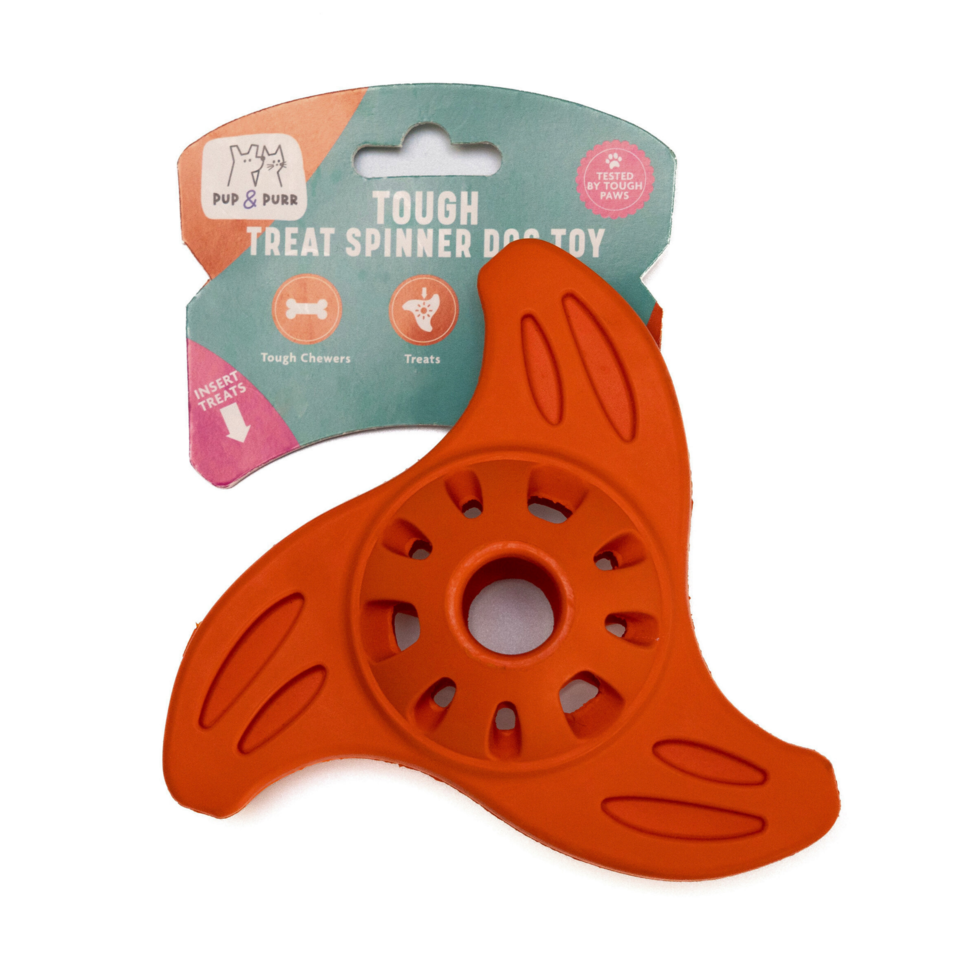 Pup & Purr Treat Spinner Tough Dog Toy - Petdirect