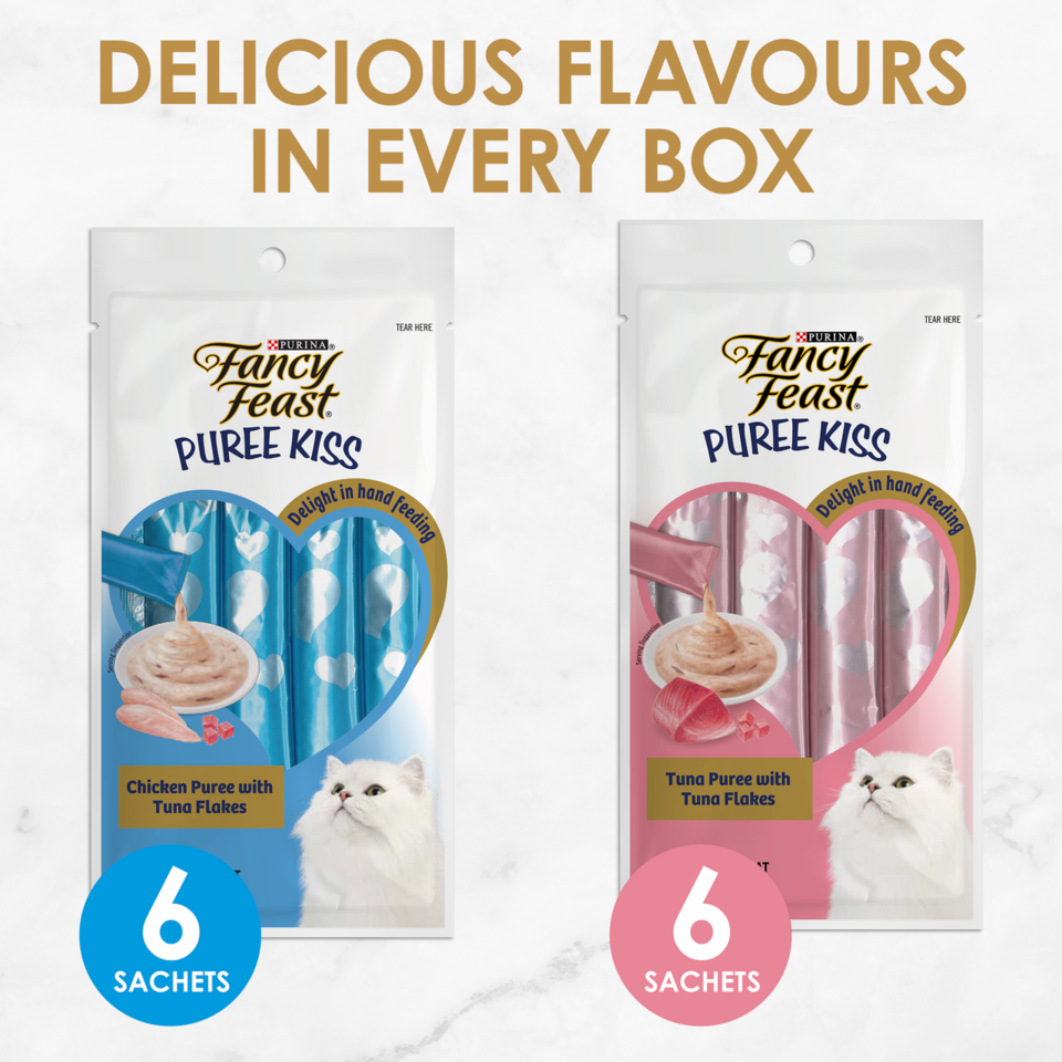 Fancy Feast Puree Kiss Chicken & Tuna Multipack Cat Treats - Petdirect