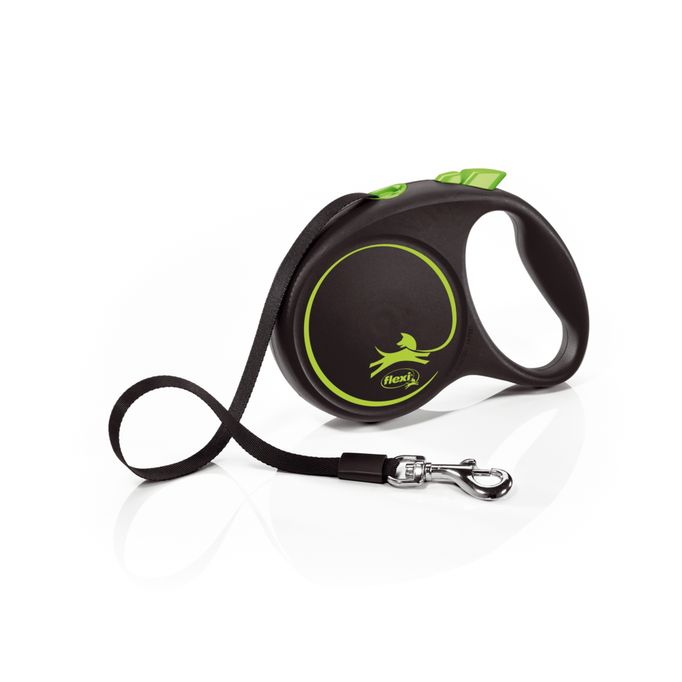 Flexi Black Design Tape Retractable Lead - Petdirect