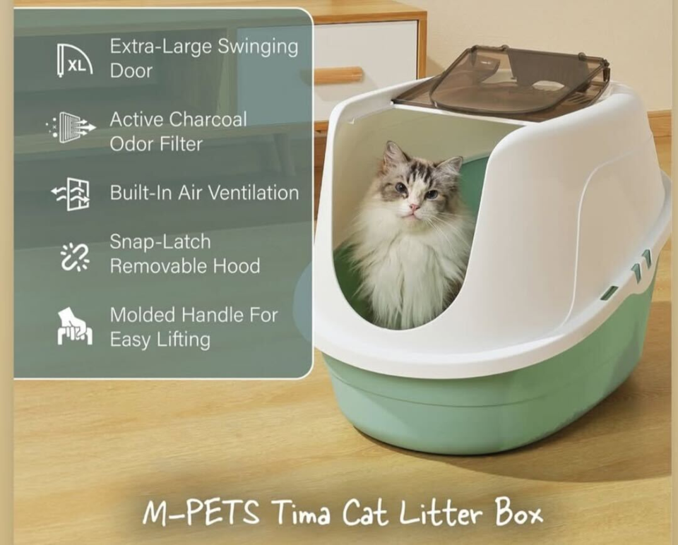 M-PETS Eco Tima Hooded Cat Litter Box - Petdirect