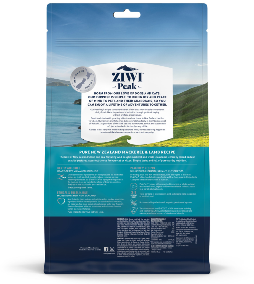 Ziwi Mackerel & Lamb Air Dried Cat Food - Pet Direct
